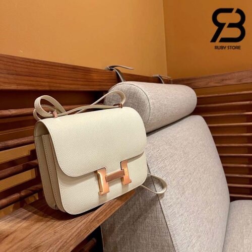 Túi Hermes Constance Mini 18 Trắng Kem Craie Epsom ghw best quality