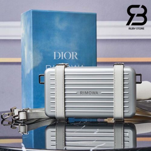 Túi Dior x Rimowa Personal Pouch xám best quality | Ruby Luxury