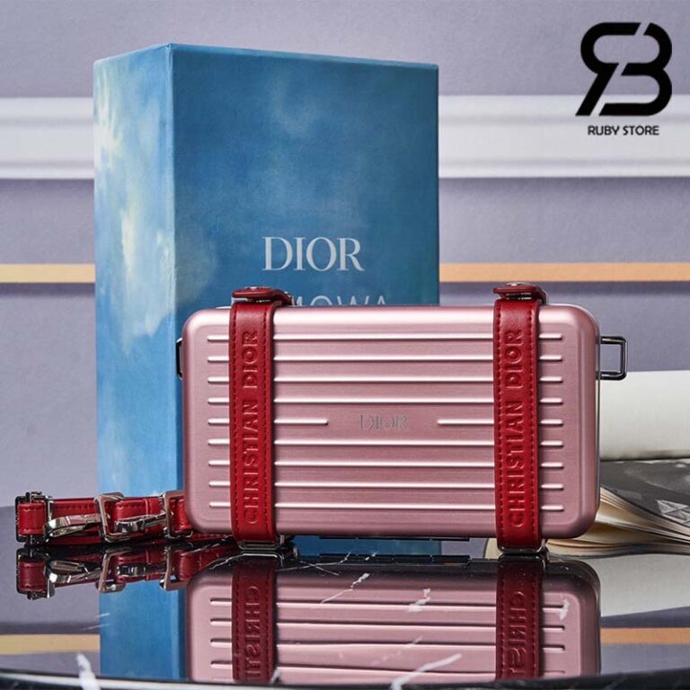 Túi Dior x Rimowa Personal Pouch hồng best quality | Ruby Luxury