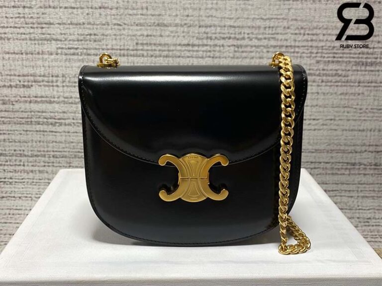 Túi Celine Teen Chain Besace Triomphe In Shiny Calfskin đen best ...