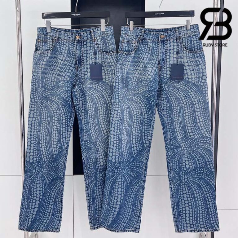 Quần LV x YK All Over Pumpkin Denim Pants best quality